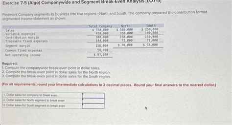 Solved Exercise 7 5 Algo Companywide And Segment Chegg