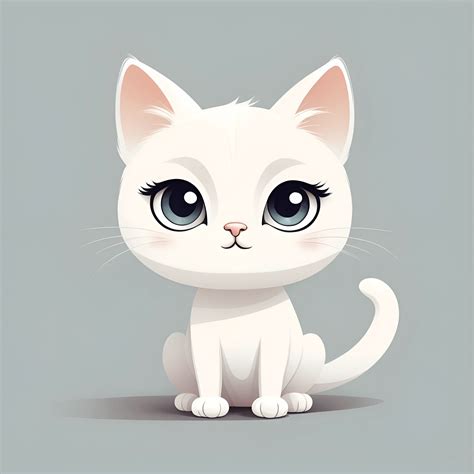 Cute Cartoon White Cat Illustration Free Download Ai Scribbles