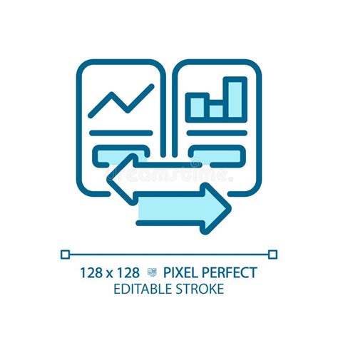 D Customizable Thin Line Blue Graph Comparisons Icon Stock Vector Illustration Of Thin