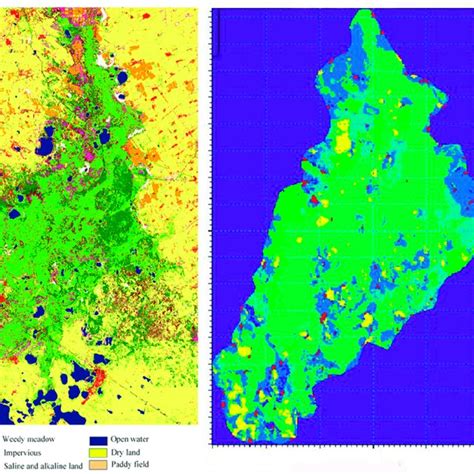 Land Cover Map Left And Calibrated Manning Coefficients Right Download Scientific Diagram