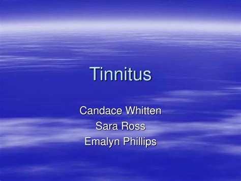 Ppt Tinnitus Powerpoint Presentation Free Download Id3004319