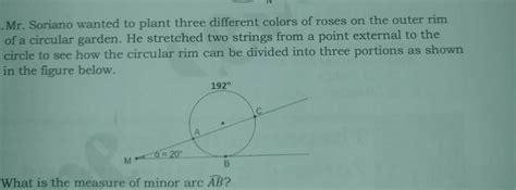 Solved Mr Soriano Wanted To Plant Three Different Colors Of Roses On