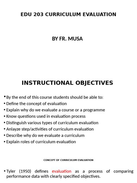 Curriculum Evaluation Pdf