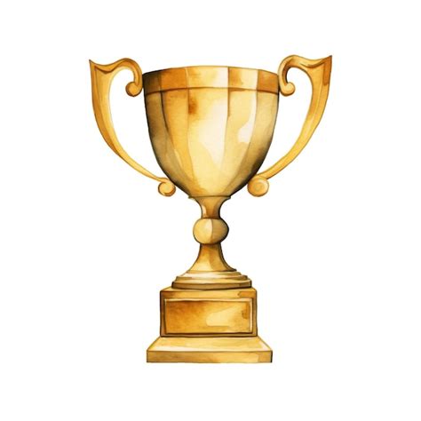Classic Gold Trophy With Two Handles Premium Ai Generated Image