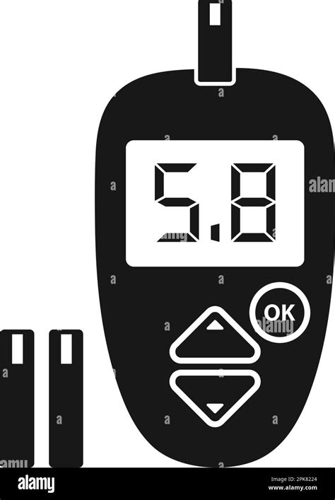 Digital Glucose Meter Icon With Strip Symbol Flat Style Vector Eps Stock Vector Image And Art