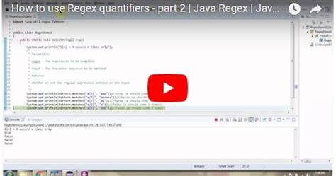 JAVA EE How To Use Regex Quantifiers Part Java Regex Java Regular Expressions Regex