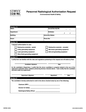 Fillable Online Naples Cc Sunysb Personnel Radiological Authorization