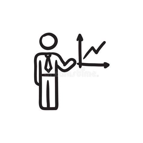 Business Report Sketch Icon Stock Vector Illustration Of Character