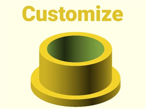 Flanged Bushing Fully Parametric Free 3d Print Model Makerworld