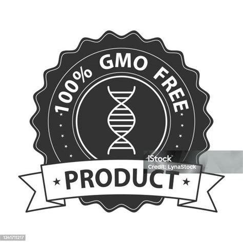 Gmo 무료 배지 로고 아이콘 흰색 배경에 리본이 분리된 벡터 스탬프입니다 라벨 또는 스티커 플랫 디자인 건강한 식품 개념 식품