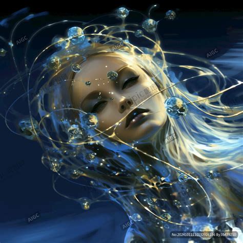 Ai创作图梦幻美人鱼插画 插画梦幻女孩 女性人物光效素材 人鱼滴塑 数字美女插画 唯美人鱼 化妆品特效 时尚奇幻插画 水母仙子 玄幻奇幻时尚插画 水母人物创意设计 海底女神 蓝色火焰美女 人鱼