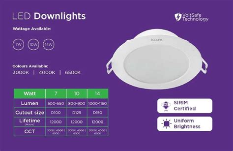 Ecolink 6 14w Led Downlight 6500k 4000k 3000k 4inch 7watt 6inch 14