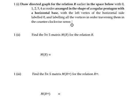 solved define a relation rsube{0 1 2 3 4}×{0 1 2 3 4} u ﻿as