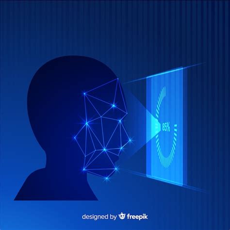Abstract Flat Face Recognition Background Free Vector