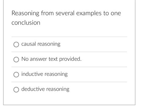 Solved Reasoning From Several Examples To One Conclusion Causal