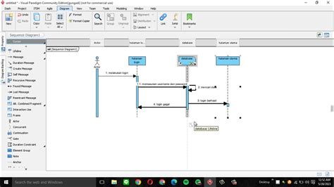 Cara Membuat Sequence Diagram Di Visual Paradigm Youtube