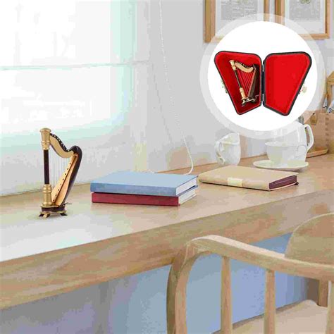 Mini Harp Model Wooden Harp With Box Musical Instr Vicedeal