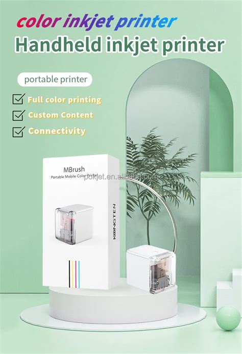 Mbrush Kongten Handheld Printer Ink Jet Portable Wireless Mini Colorful Printer Multifunctional