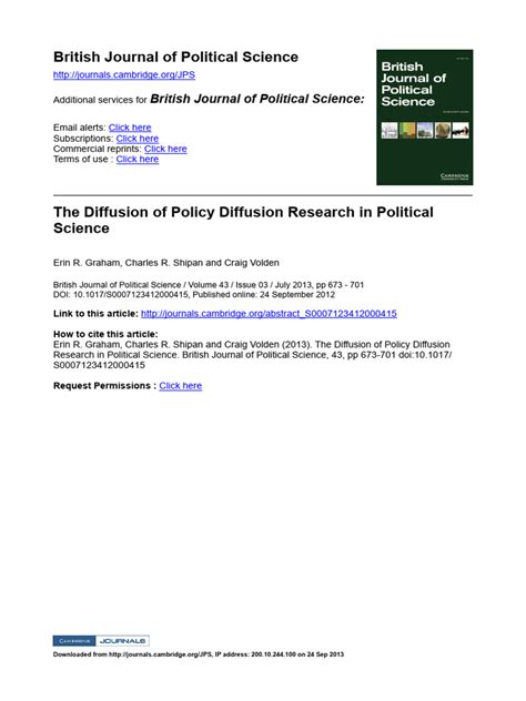 1 The Diffusion Of Policy Diffusion Research In Political Science Pdf