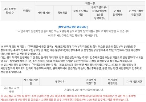 청약제한사항 확인하는 방법 지블zibble