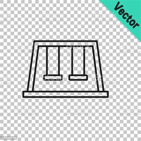 투명 한 배경에 고립 된 놀이터 아이콘에 아이 여름 게임을위한 검은 라인 스윙 야외 엔터테인먼트 장비 벡터 0명에 대한 스톡 벡터 아트 및 기타 이미지 Istock