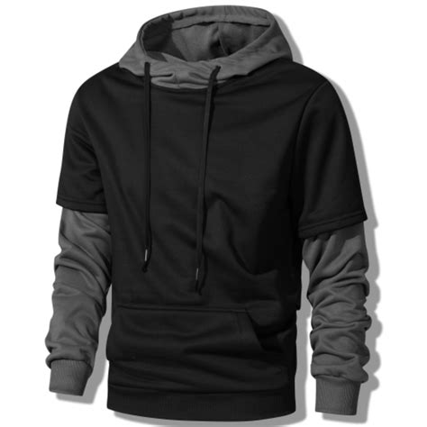 Temu｜faux Two Piece Hoodie Cool Hoodies For Men Mens Casual Color