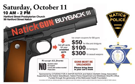 Natick Holding Gun Buyback Program On Saturday Oct 11 Natick Report