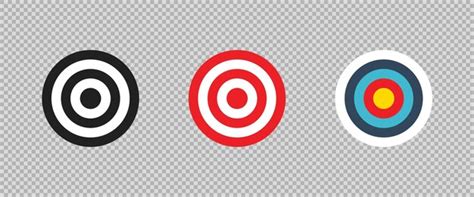 Premium Vector Target Set Vector Flat Icon On Transparent Background