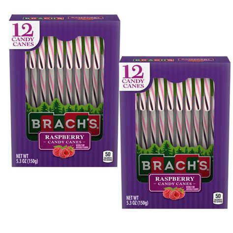 Brachs Raspberry Candy Canes Fruity Hard Candy Suckers For Hot