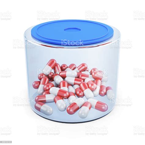 흰색 배경에 고립 된 알약의 항아리 3d 렌더링 건강관리와 의술에 대한 스톡 사진 및 기타 이미지 건강관리와 의술 건강한