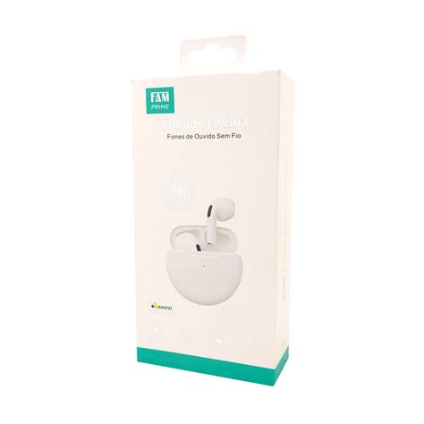 Fone Auricular Bluetooth Tws Fam Tws03 Branco Kase Distribuidora