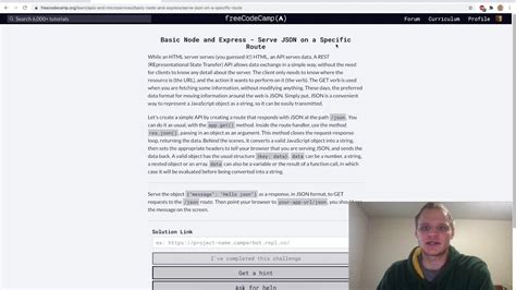 Basic Node And Express Freecodecamp Youtube