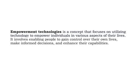 Empowerment Technologies Is A Concept That Focuses Onpptx