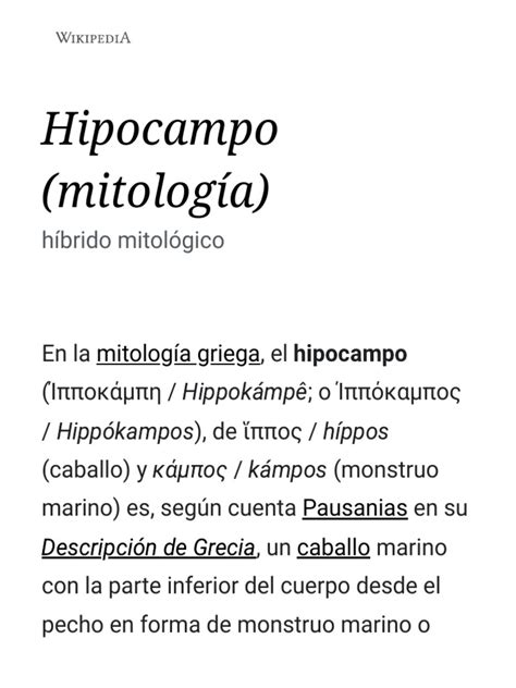 Hipocampo Mitología Pdf