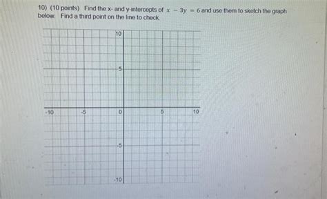 Solved 10 10 Points Find The X And Y Intercepts Of X−3y6