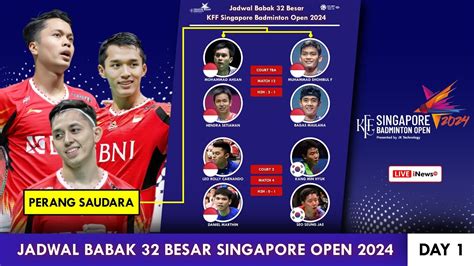 Jadwal Babak 32 Besar Singapore Open 2024 Day 1 Besok Pukul 09 00 WIB