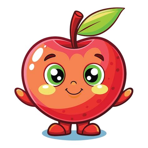 Desenho Animado De Frutas De Maçã Vesctor Design De Ilustração Vetor