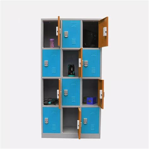 Metal Steel 12 Door Digital Code Lock Locker Staff Parcel Locker