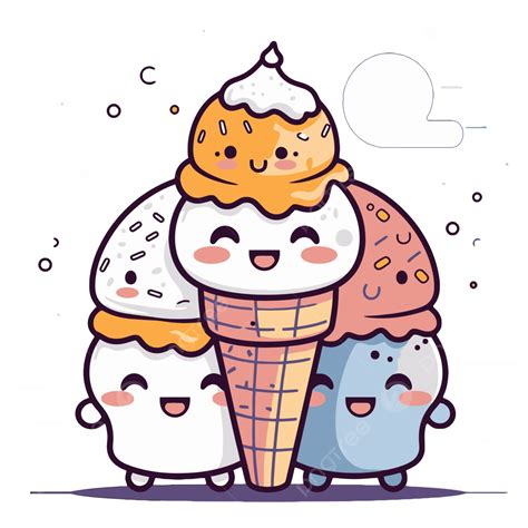 Summer Ice Cream Cone Cute Clipart Vector Ice Cream Clipart Ice Cream Illustration Cute Ice