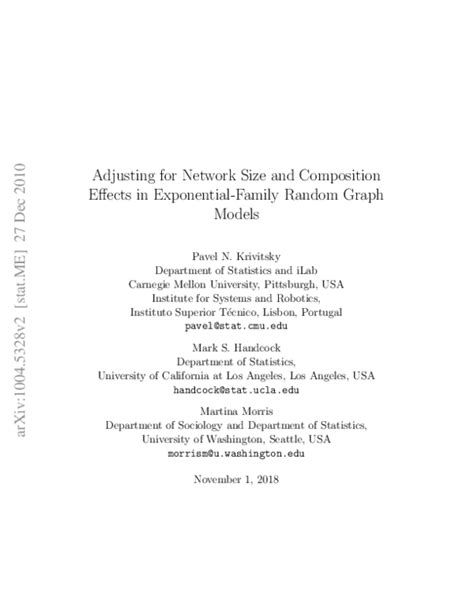 Pdf Adjusting For Network Size And Composition Effects In Exponential