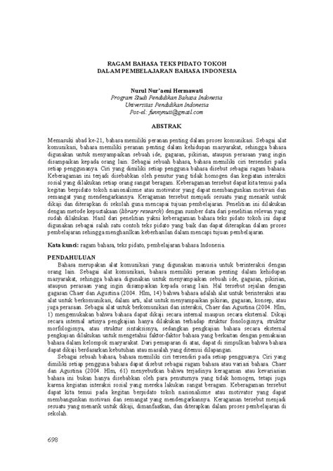 E Prosiding Riksa Bahasa Xi Pdf 718 698 Ragam Bahasa Teks Pidato