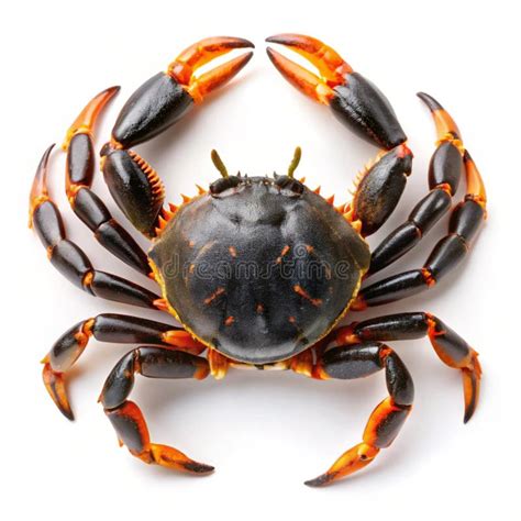 Black Crab With Orange Details On Claws Stock Illustration