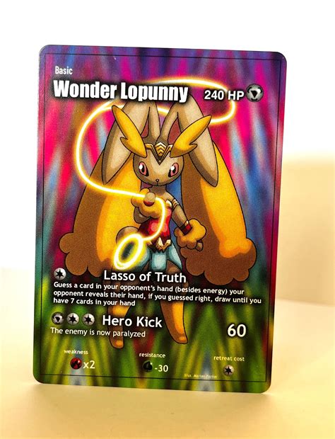 Custom Pokémon Card Wonder Lopunny 1984 Etsy