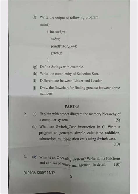 programming for problem solving pps university exams question papers