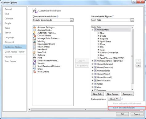 How To Reset The Ribbon To Its Default Settings In Outlook DP Tech Group
