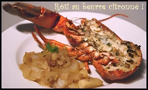 Recette de Homard rôti au four beurre citronné et fenouil confit