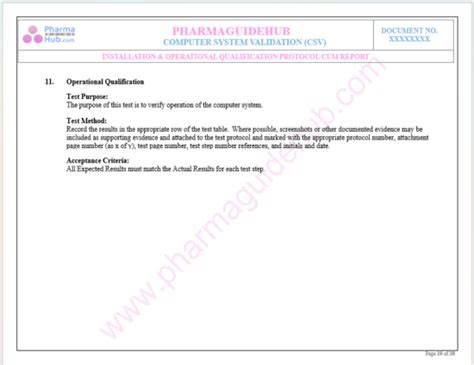 Computer System Validation Csv Installation And Operational Qualification Protocol Cum Report