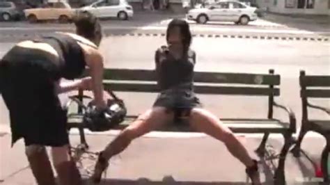 Bound Babe To Bench Wired In The Streets Porn Videos