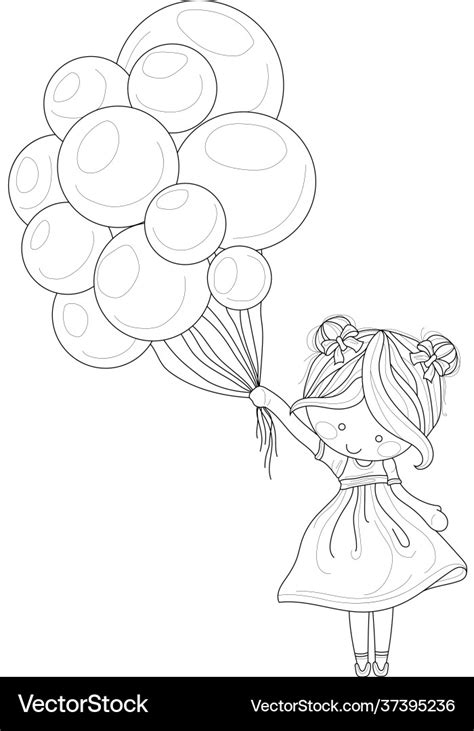 Girl With Balloons Drawing