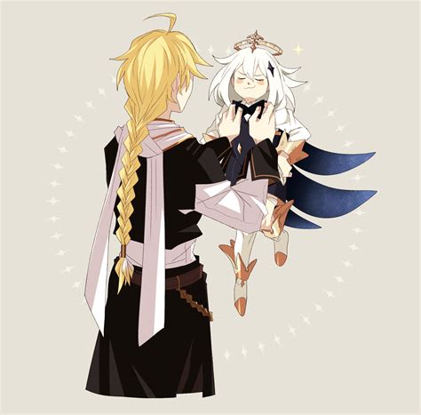 Aether Helping Paimon Get Ready For The Cafe R Genshin Impact